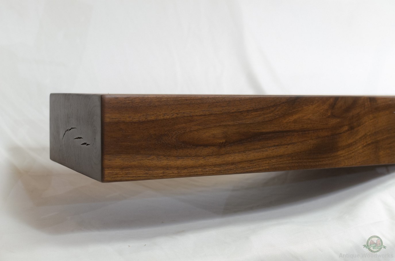 Solid Black Walnut Fireplace Mantel Shelf (PIMIENTOS) - Antique Woodworks