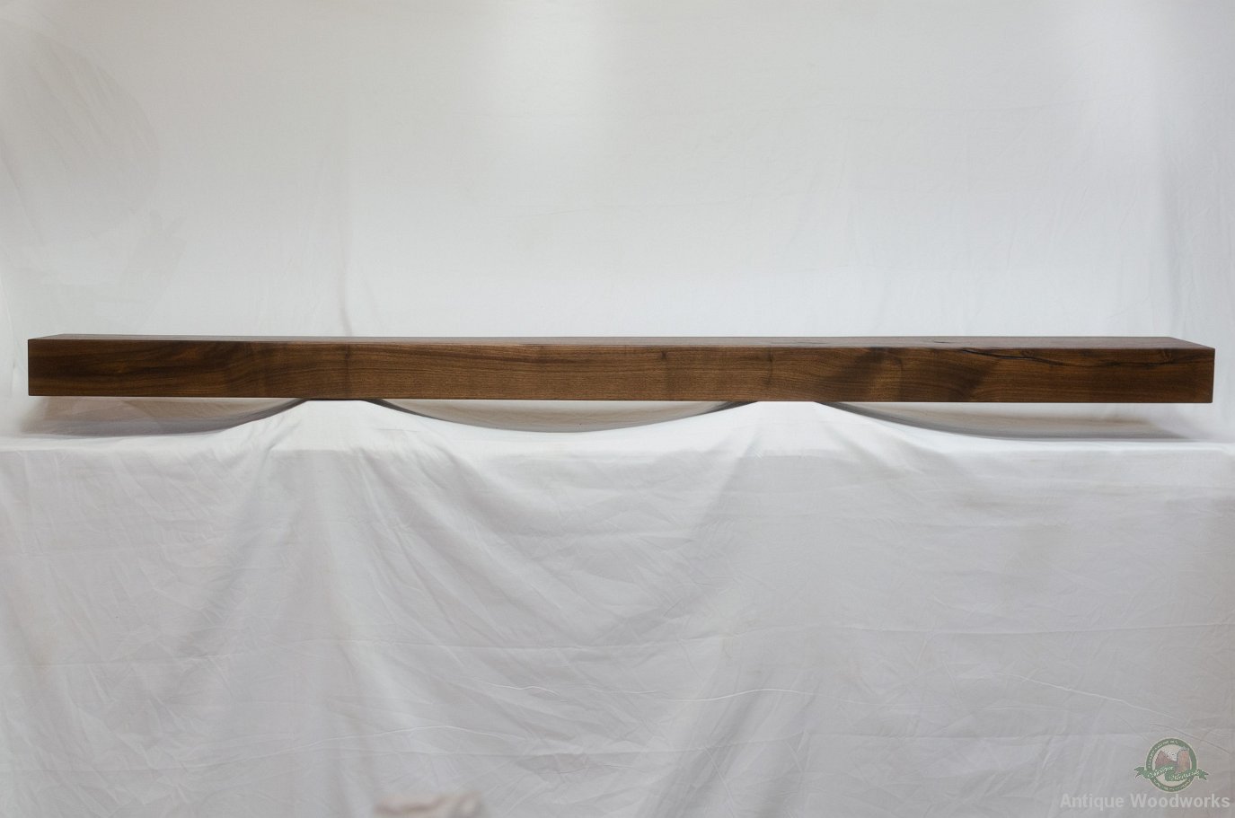 Solid Black Walnut Fireplace Mantel Shelf (PIMIENTOS) - Antique Woodworks