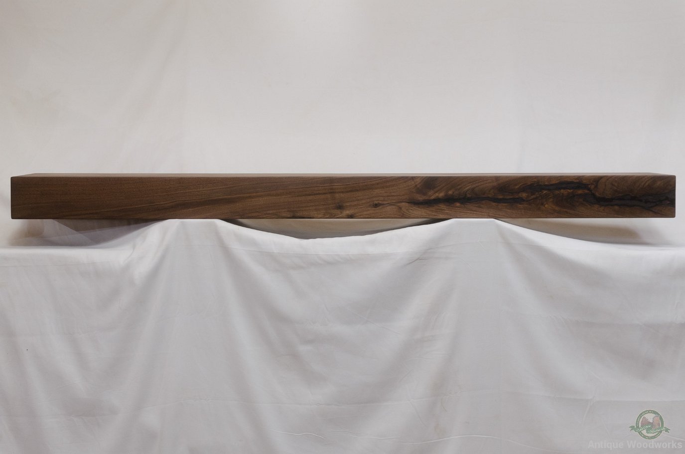 Solid Black Walnut Fireplace Mantel Shelf (PIMIENTOS) - Antique Woodworks