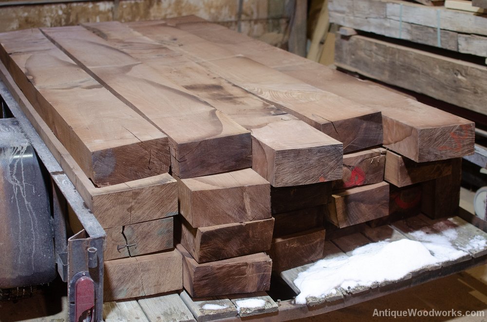 Solid Black Walnut Fireplace Mantel Shelf (PIMIENTOS) - Antique Woodworks