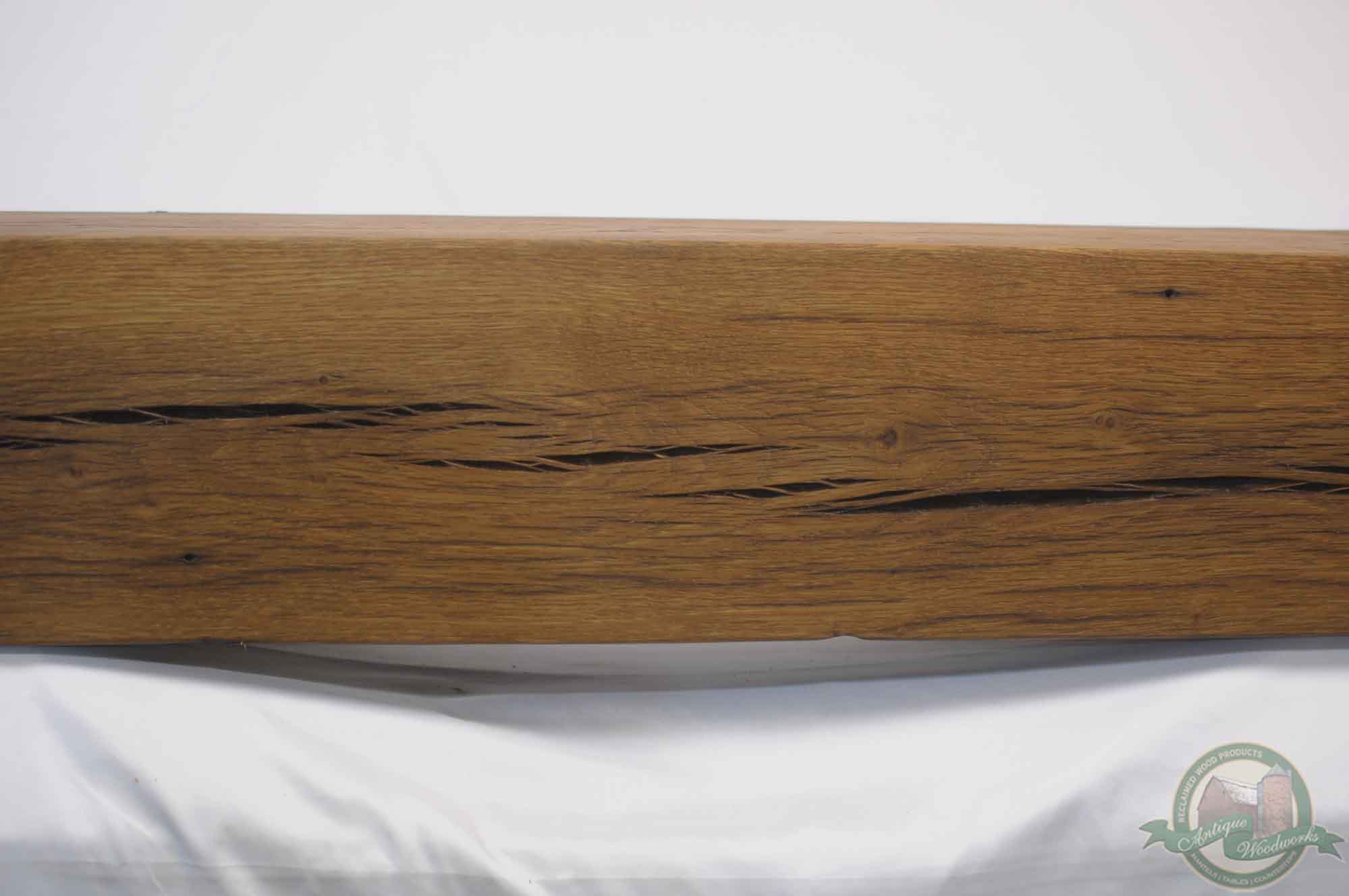 Cracked Face Solid White Oak Reclaimed Mantel (ENGINE-COAL) - Antique ...